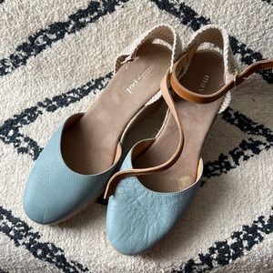 Maypol | Shoes | Maypol Wedge Espadrille Leather And Knit Strap Sandals ...